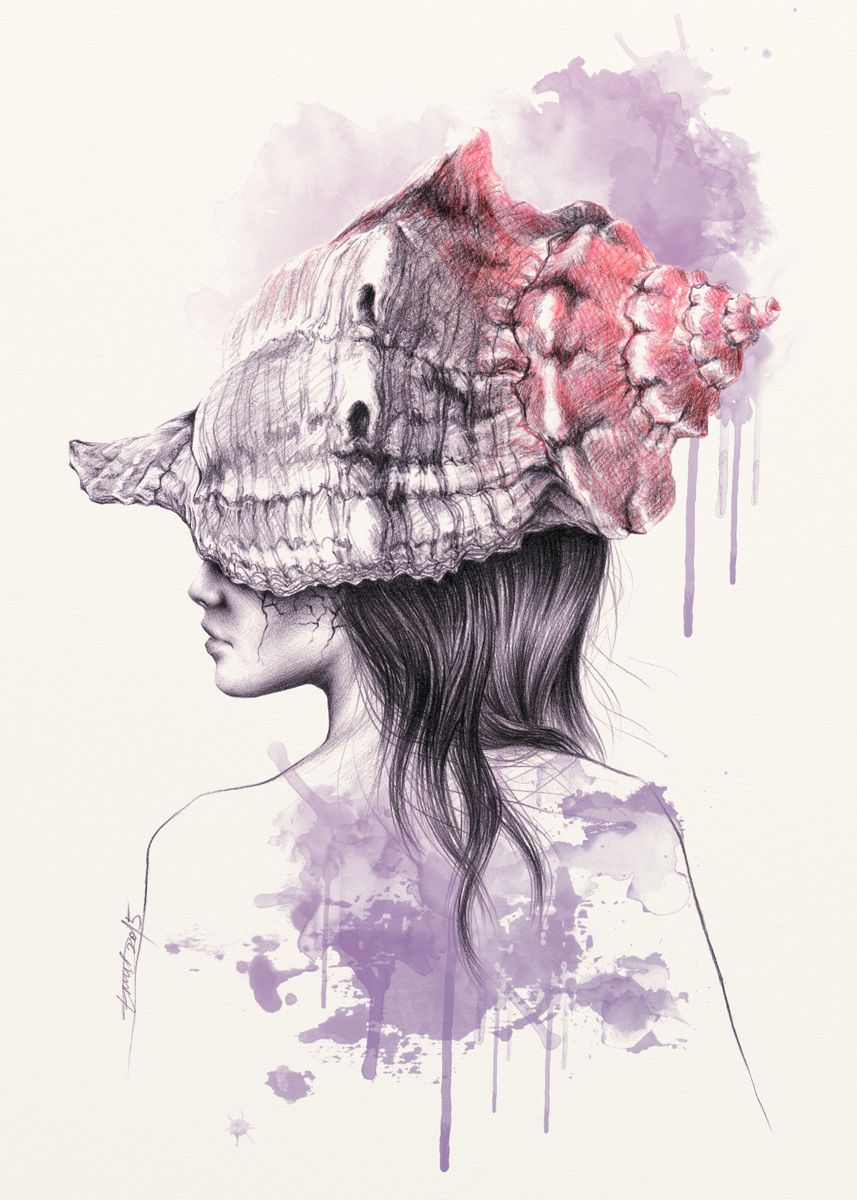 'Inside my shell' Poster, picture, metal print, paint by eDrawings 38 ...