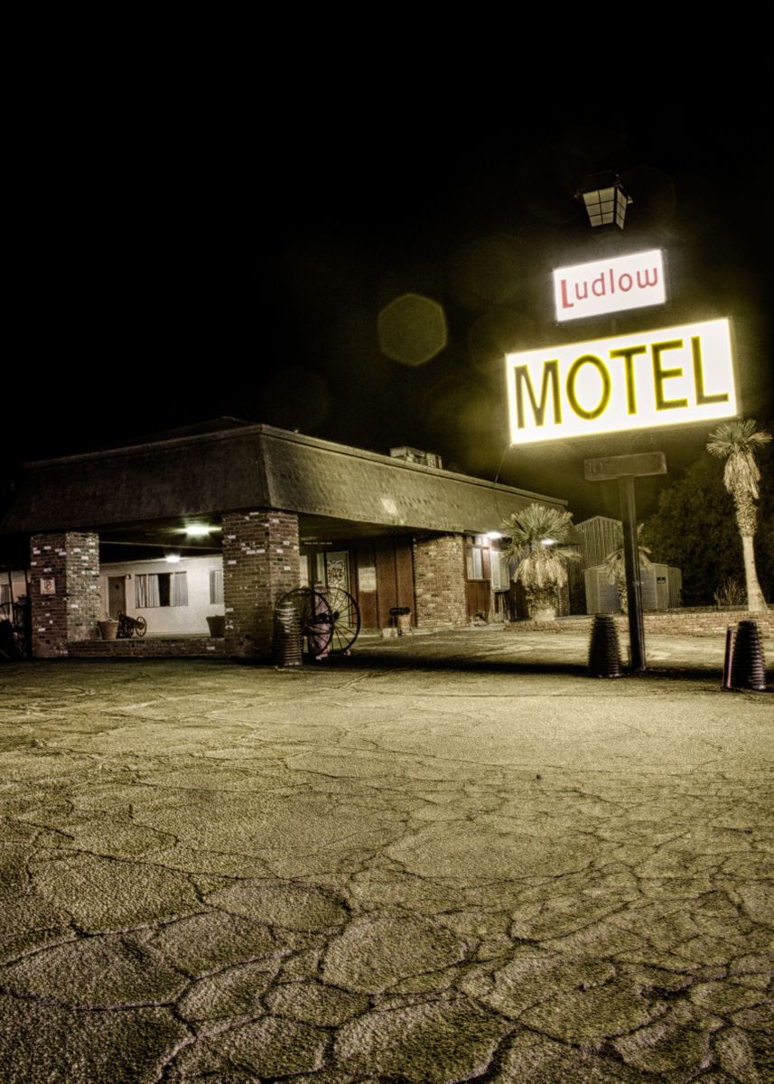 'Ludlow Motel at Historic Route 66' Poster, picture, metal print, paint ...