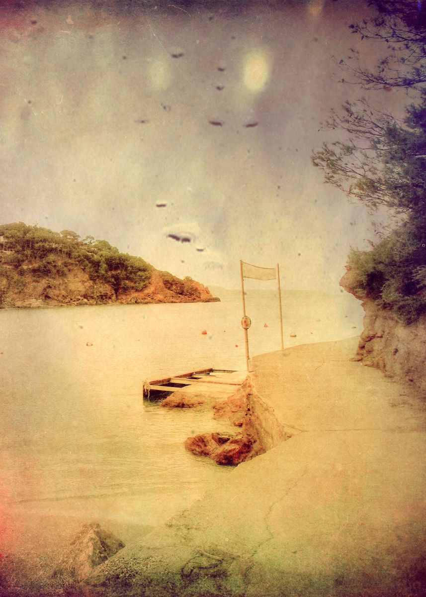 'Vintage color photograph of Begur in Spain' Poster, picture, metal ...