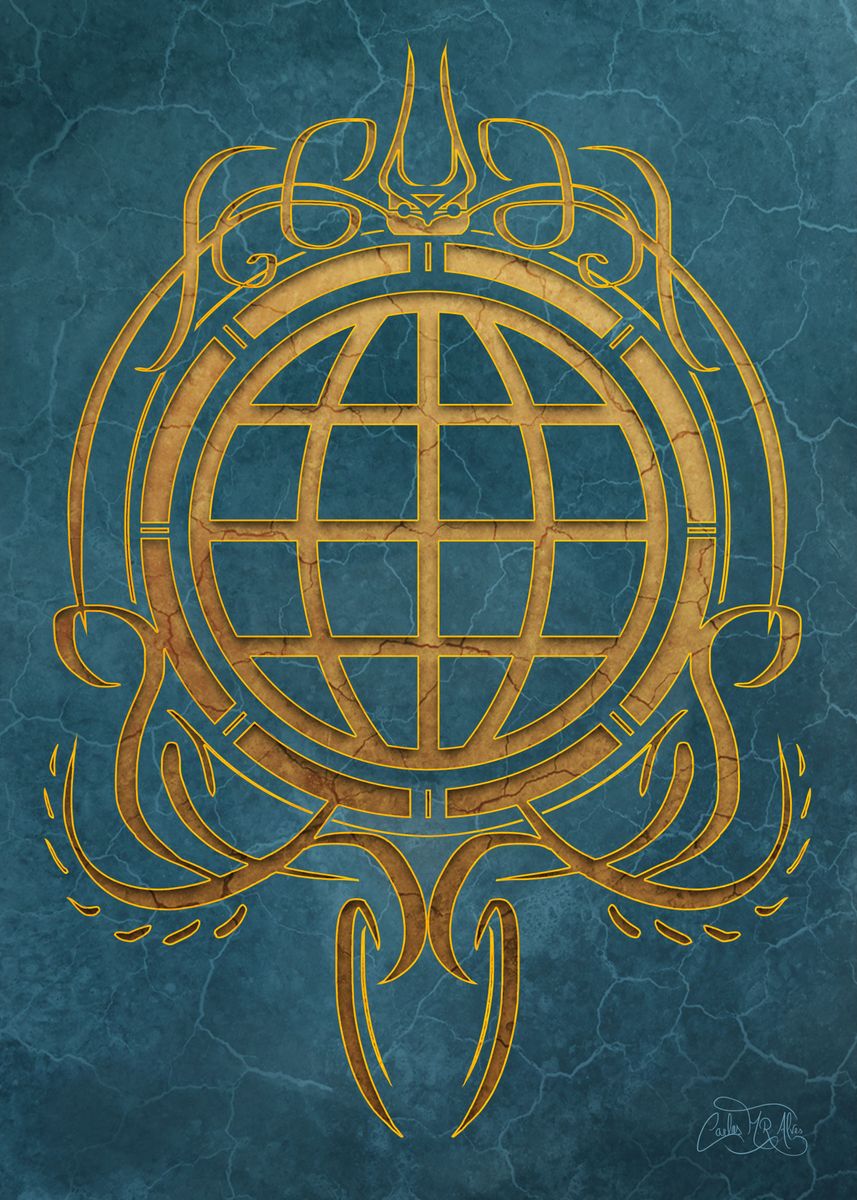'Geographers Crest ' Poster, picture, metal print, paint by Carlos M R ...