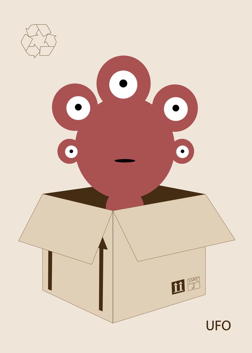 'Packaging monster!' Poster, picture, metal print, paint by Noel delMar ...