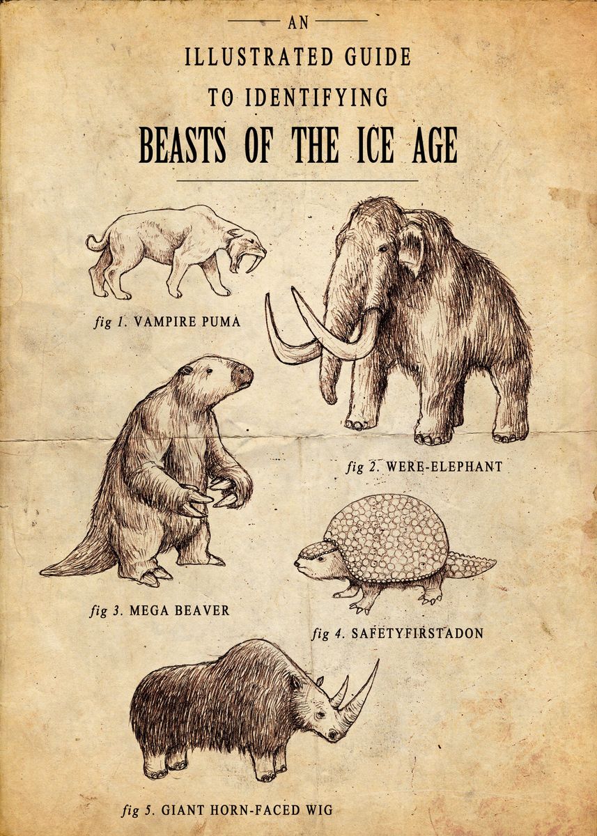 'Beasts Of The Ice Age' Poster, picture, metal print, paint by DinoMike ...