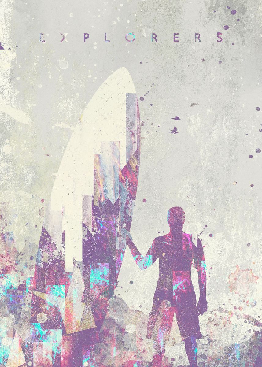 'Explorers 3' Poster, picture, metal print, paint by Ulf Härstedt ...