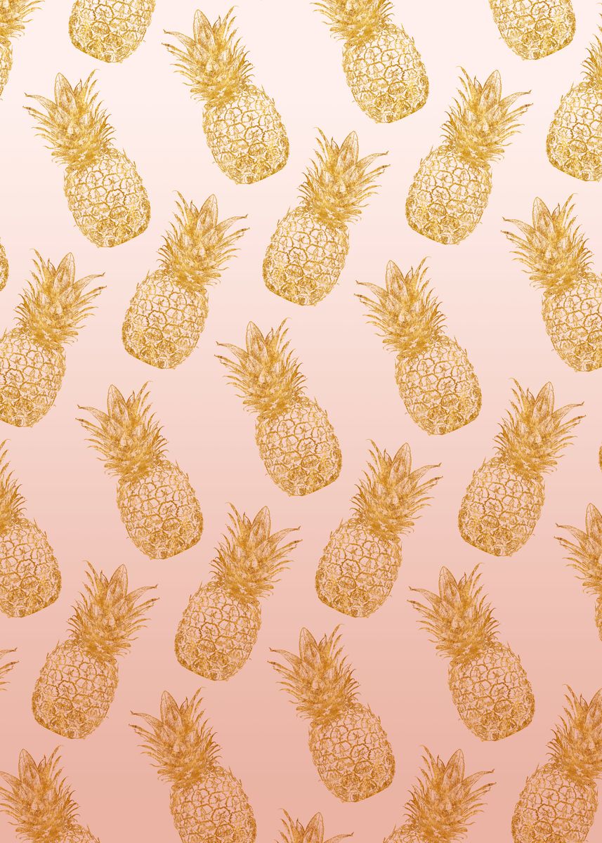 'Ananas' Poster, picture, metal print, paint by Marta Li | Displate