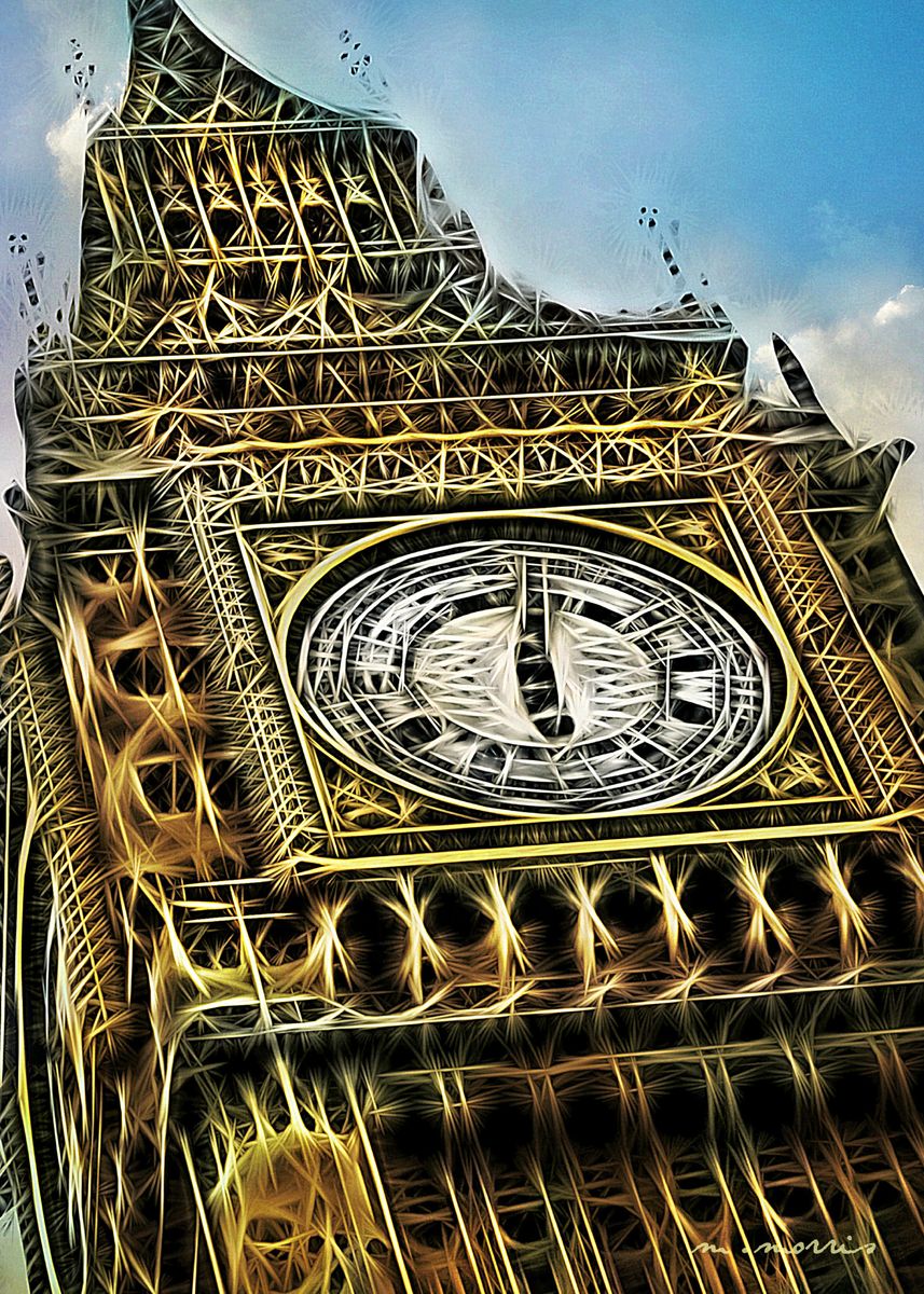 'Digital Illustration of Elizabeth Tower, also know as B ... ' Poster ...