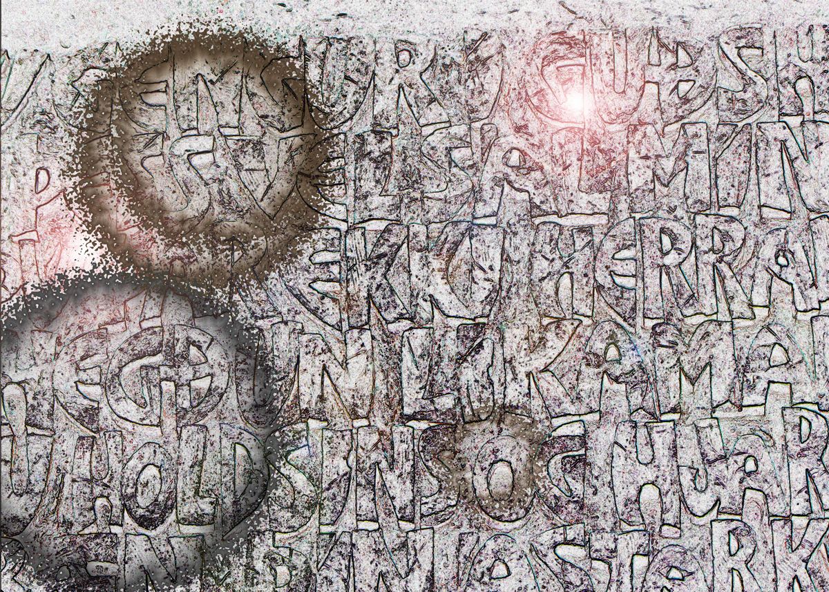 'Stained Bronze Inscription ' Poster by Chris DeSimone | Displate