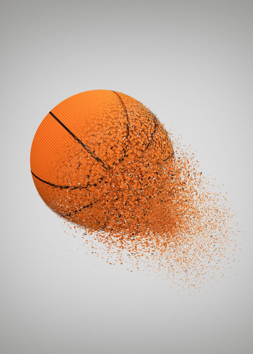 'Exploding Basketball ' Poster, picture, metal print, paint by Kitty ...