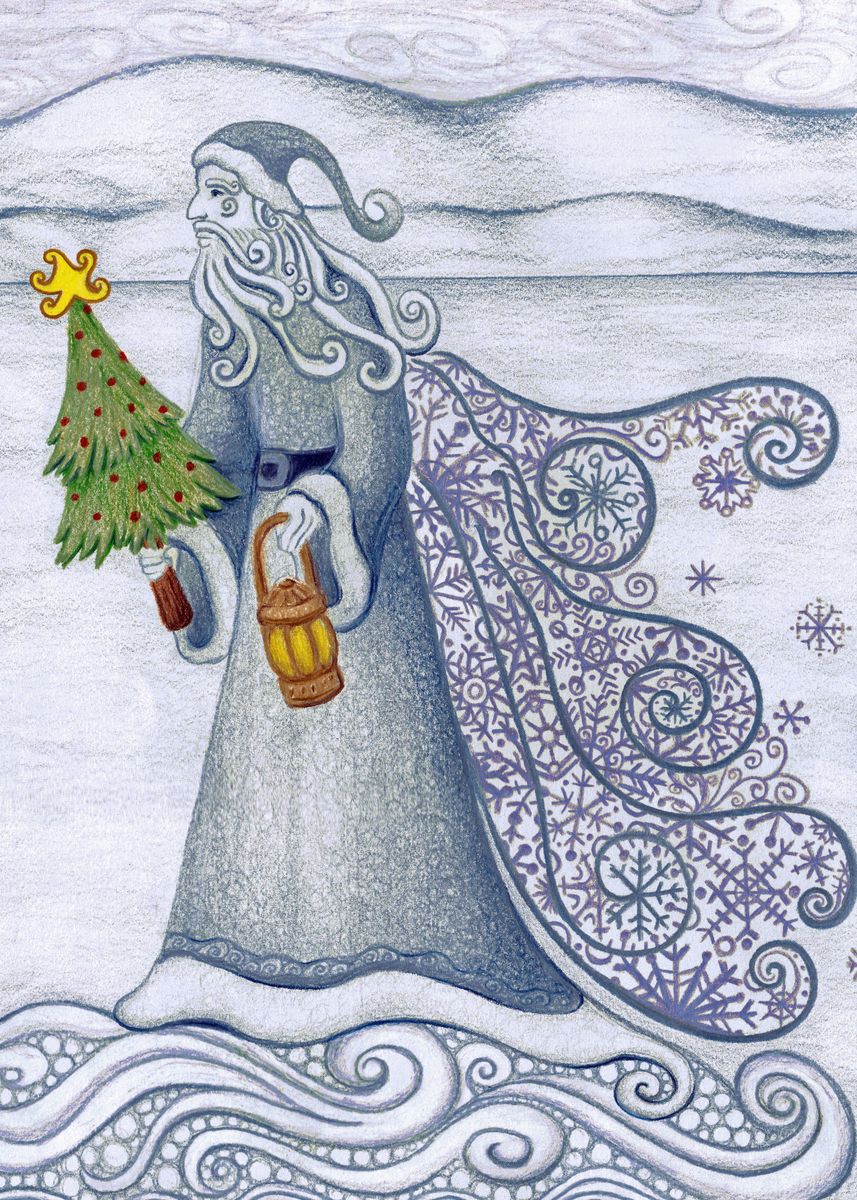 'Father Winter' Poster, picture, metal print, paint by Angela Hoard ...