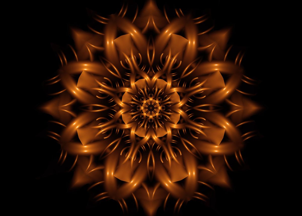 'Old Gold Decorative Medallion ' Poster by Kitty Bitty | Displate