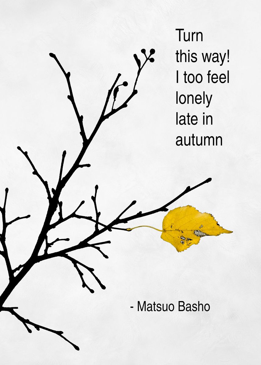 'Yellow Leaf And Haiku' Poster, picture, metal print, paint by Art ...