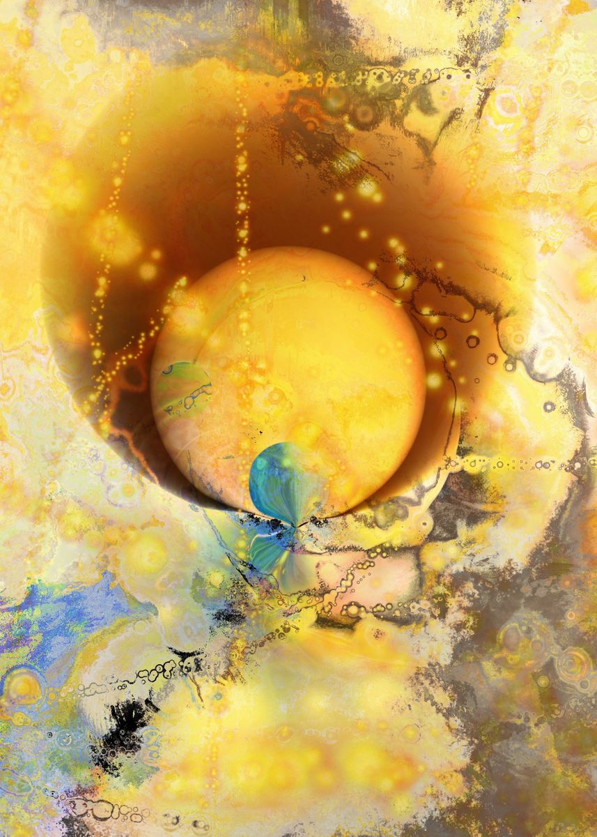 'Abstract texture yellow 1' Poster by Christine Baessler | Displate