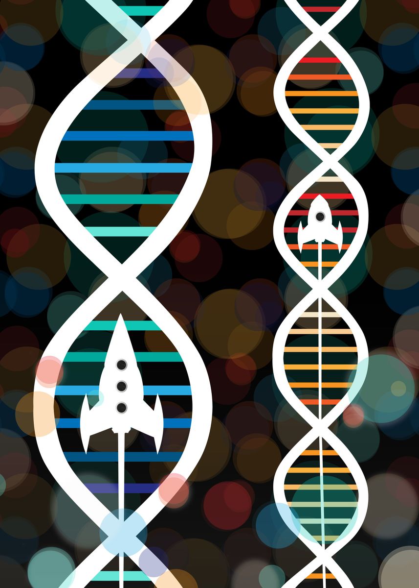 'Evolution DNA race!' Poster, picture, metal print, paint by Noel ...