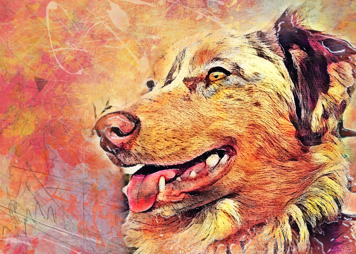 'Australian Shepherd' Poster by JBJart Justyna Jaszke | Displate