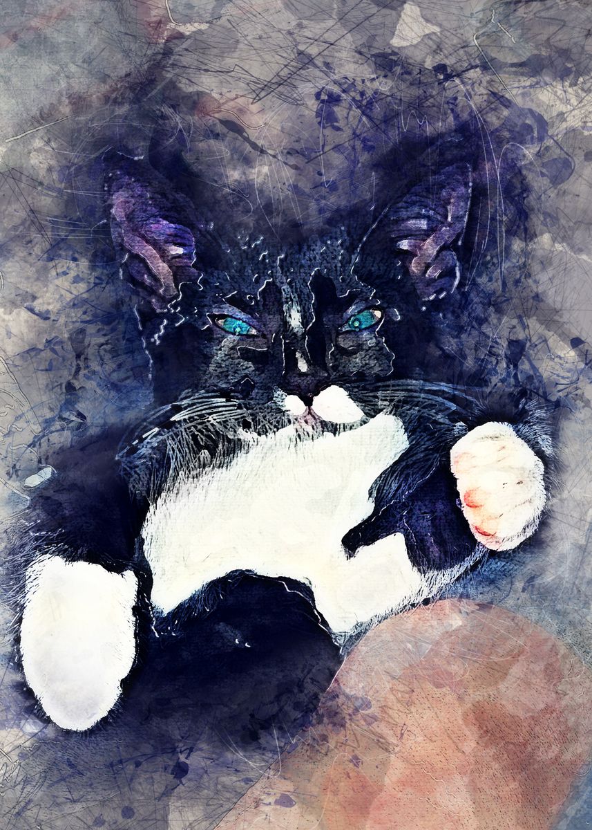 'Cat Jagoda' Poster, picture, metal print, paint by JBJart Justyna ...