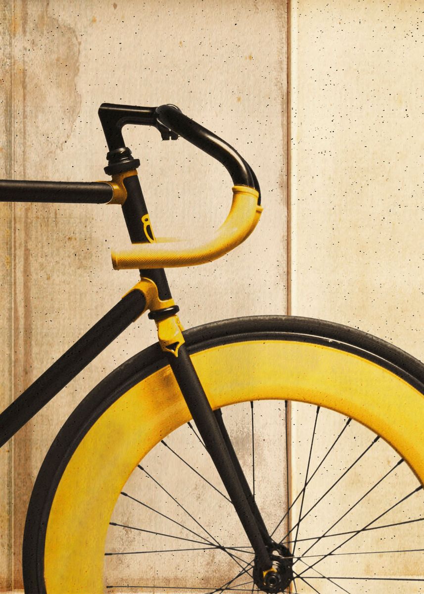 'Bike With Yellow Details' Poster, picture, metal print, paint by ...