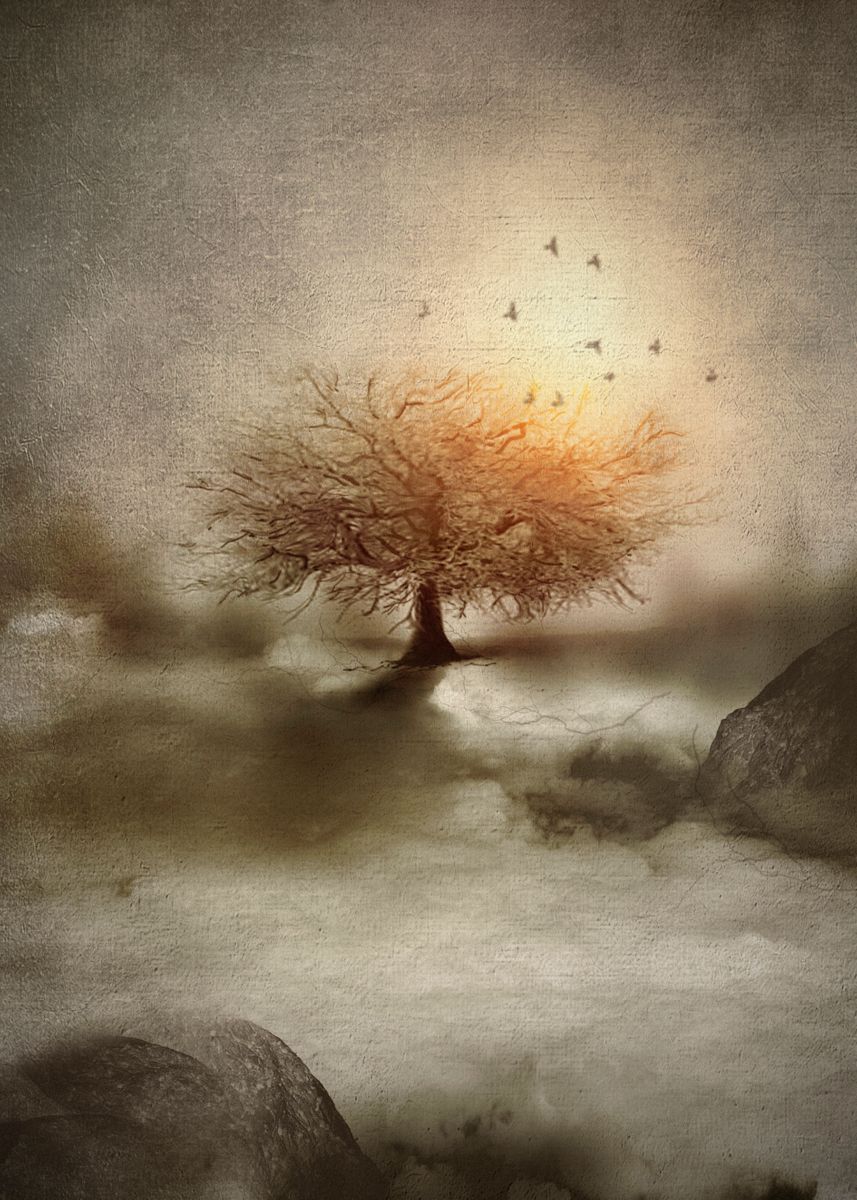 'Lone Tree Love IV' Poster, picture, metal print, paint by Viviana ...