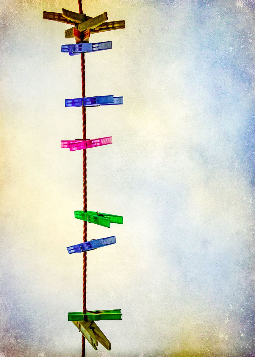 'Pegs' Poster, picture, metal print, paint by Svetlana Sewell | Displate