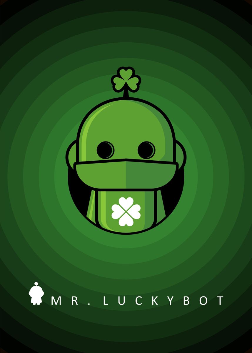 'Mr. Luckybot - The Lucky Robot' Poster, picture, metal print, paint by ...