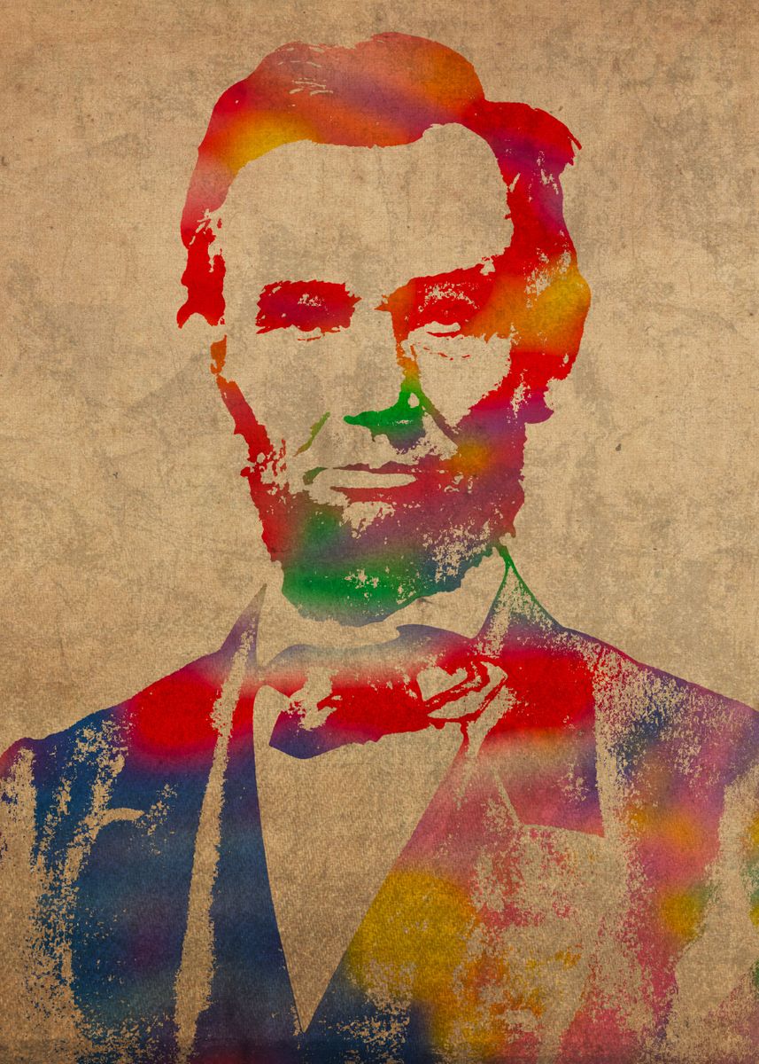 'Abraham Lincoln Watercolor Portrait' Poster, picture, metal print ...