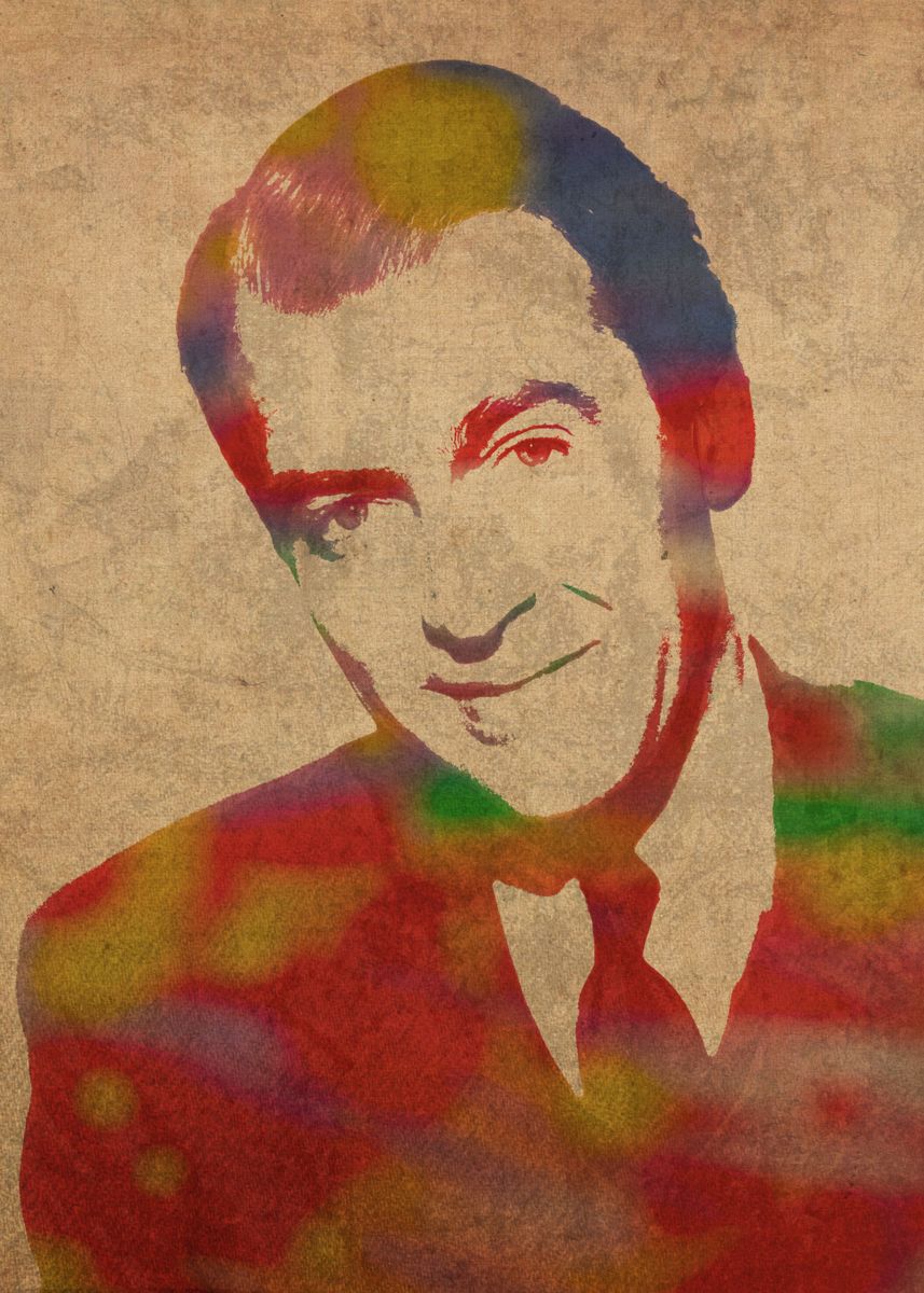 'Jimmy Stewart Watercolor Portrait' Poster, picture, metal print, paint ...