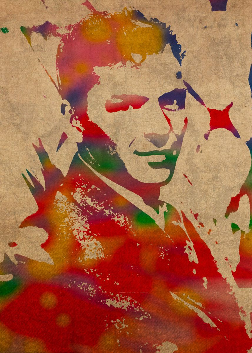 'Frank Sinatra Watercolor Portrait' Poster, picture, metal print, paint ...