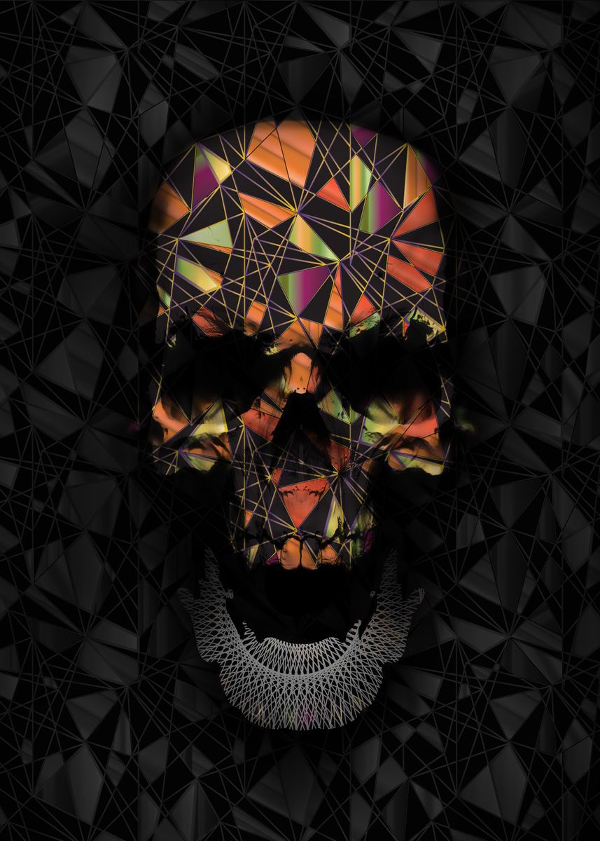 'Geometric Skull' Poster, picture, metal print, paint by Nicebleed ...