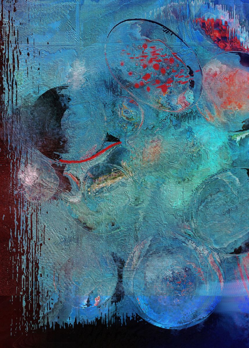 'Dinnerparty abstract!' Poster, picture, metal print, paint by ...