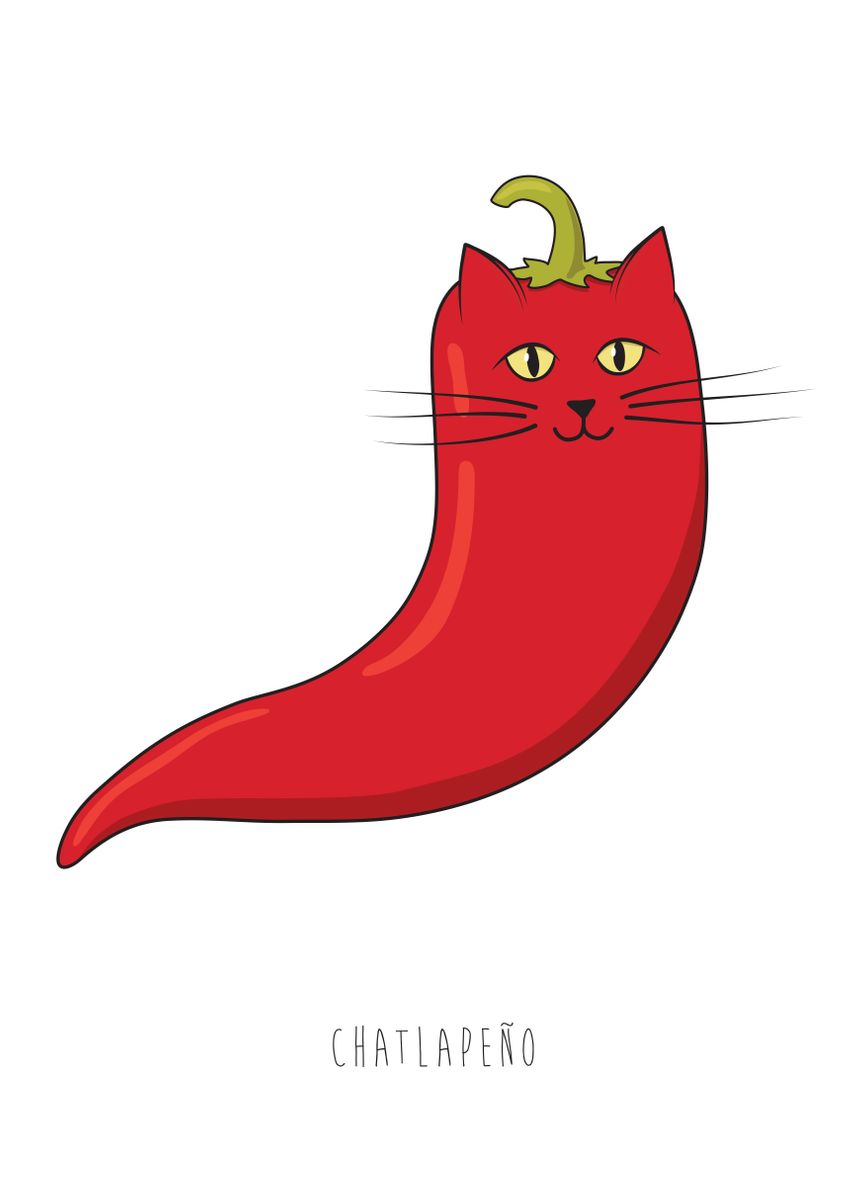 'From french: chat (cat) + jalapeno; spicy cat; red hot ... ' Poster ...
