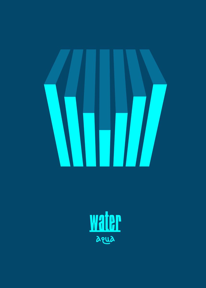 'Water (aqua) element' Poster by Noel delMar | Displate