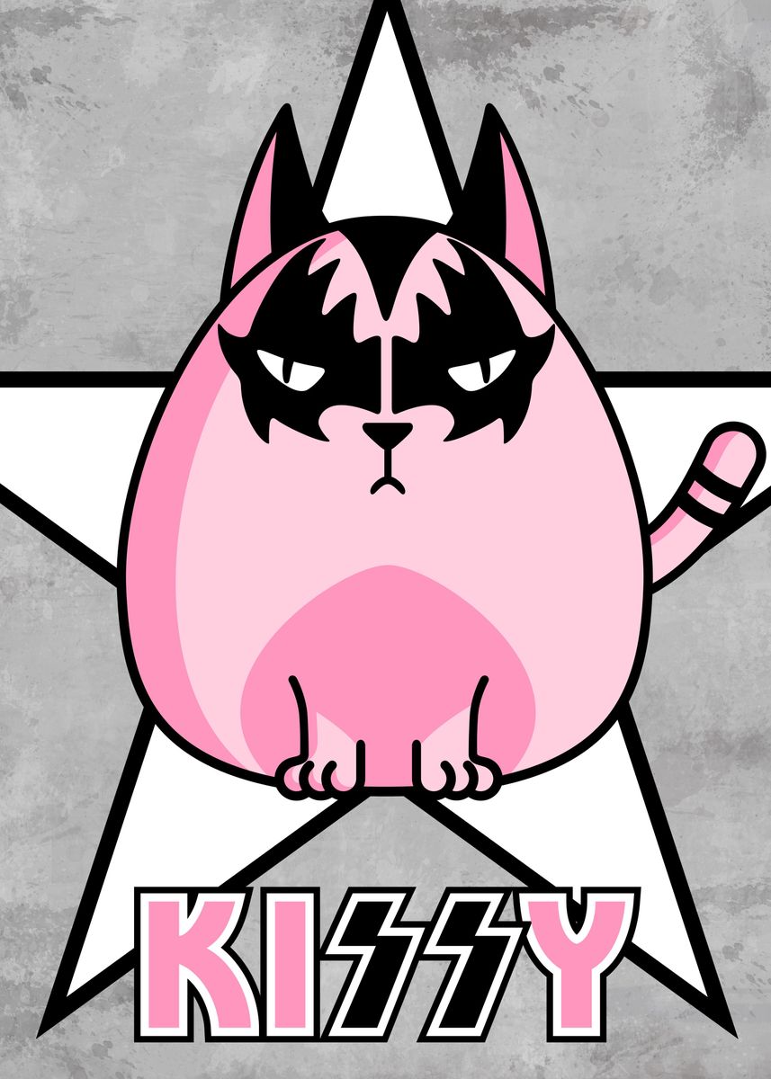 'Kiss-y the cat' Poster, picture, metal print, paint by Giordano Aita ...