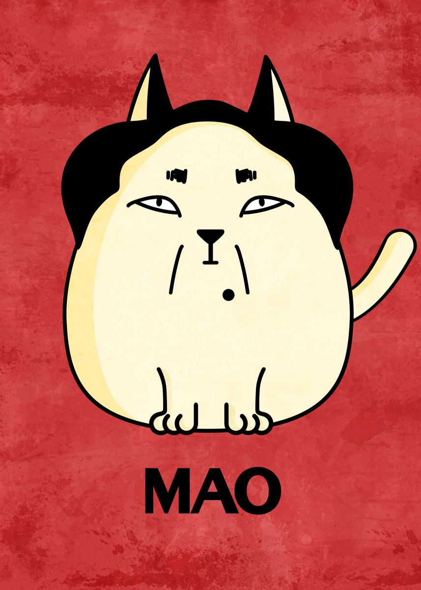 'Mao the Cat' Poster, picture, metal print, paint by Giordano Aita ...