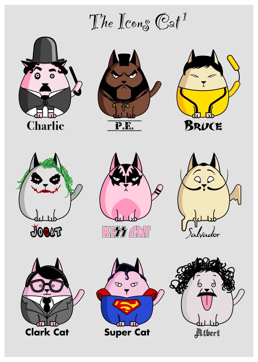'The Icons Cat 1' Poster, picture, metal print, paint by Giordano Aita ...
