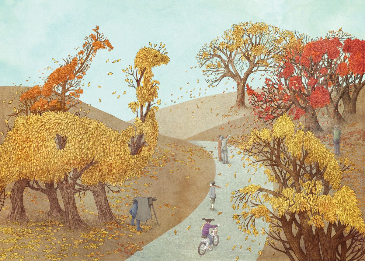 'The Night Gardener - Autumn Park' Poster by Eric Fan | Displate