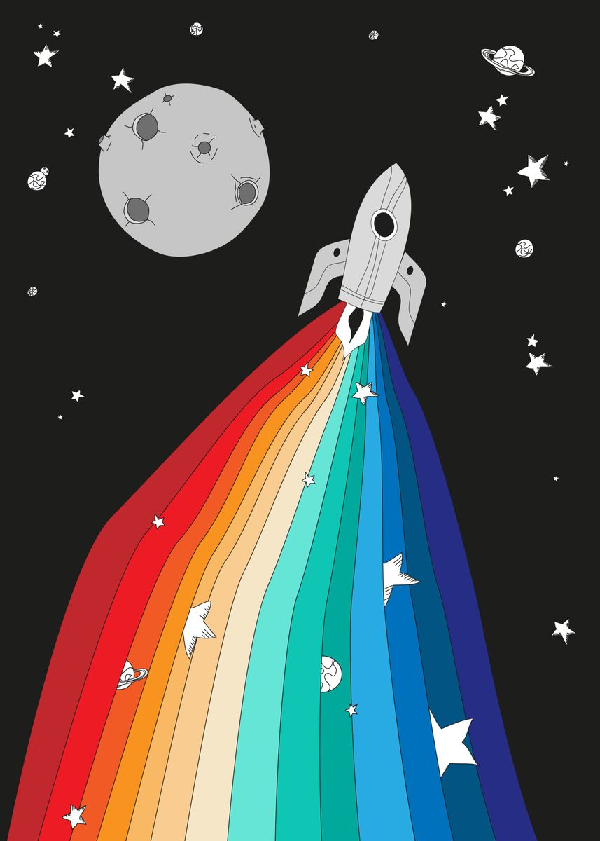 'Magic Rocket' Poster, picture, metal print, paint by Noel delMar ...