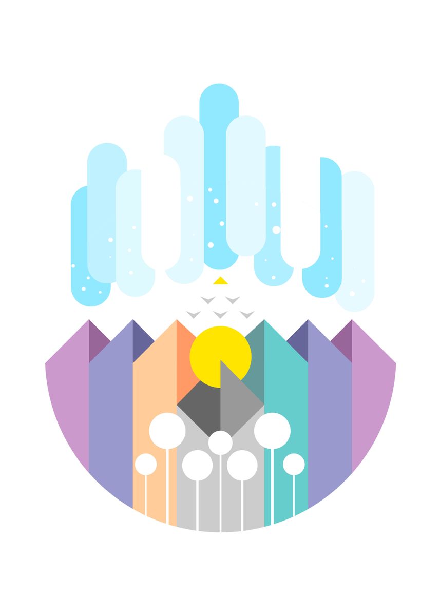 'geomy' Poster, picture, metal print, paint by MUSTAFA AKGUL | Displate