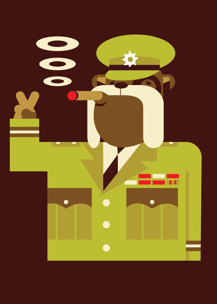 'Major Winston Bulldog' Poster, picture, metal print, paint by Pete ...
