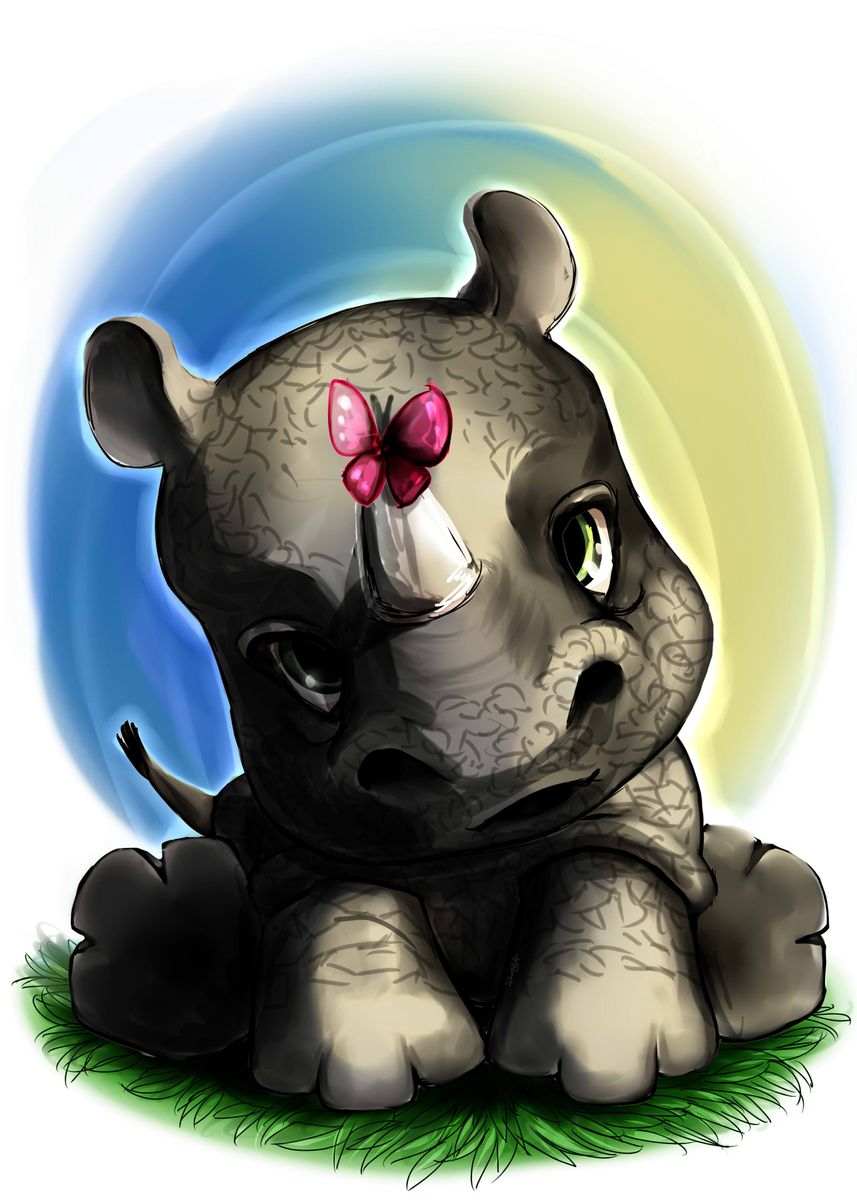 'Baby Rhino' Poster by Shinja | Displate