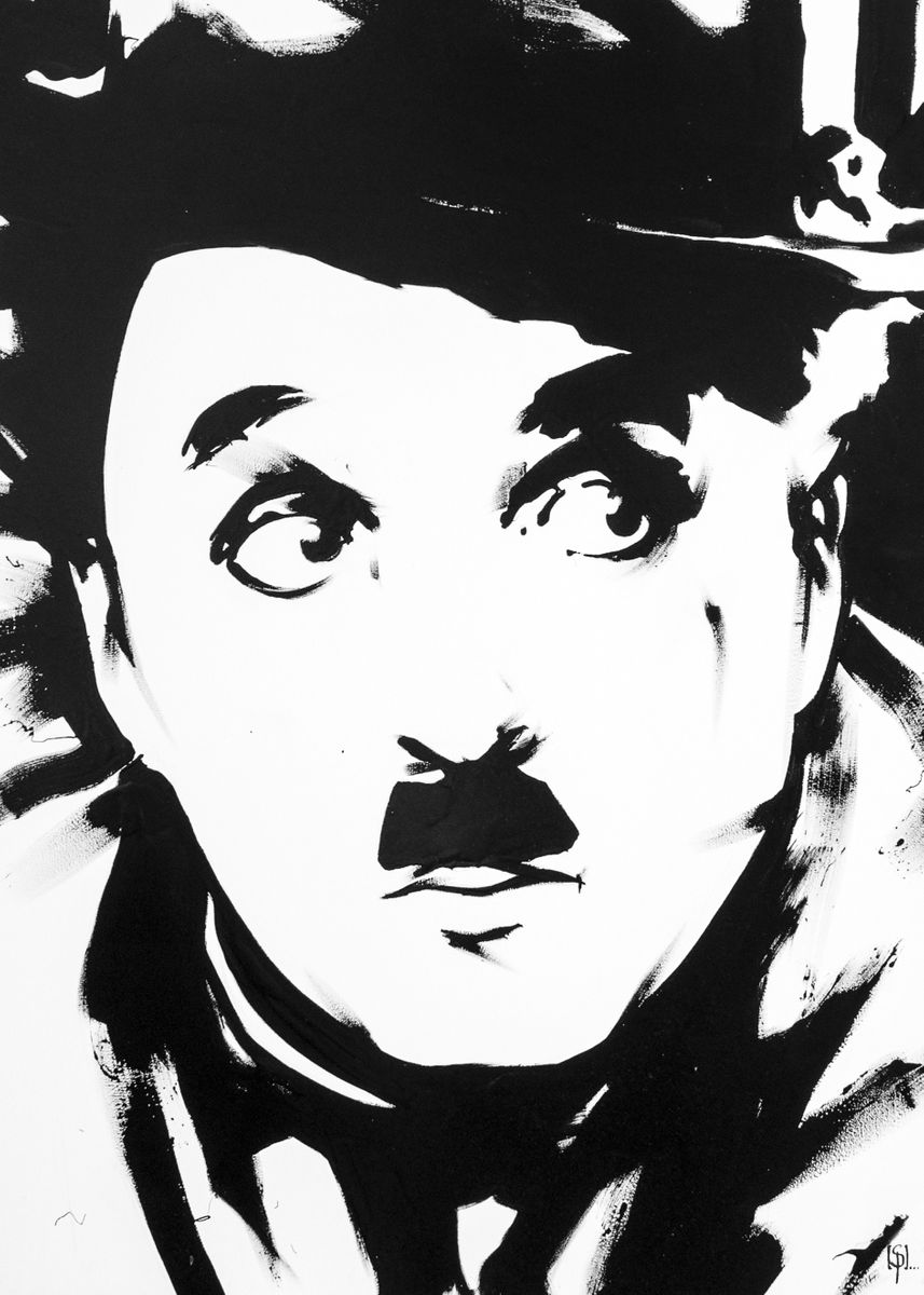 ''Charlie Chaplin' ' Poster, picture, metal print, paint by Sebastien ...