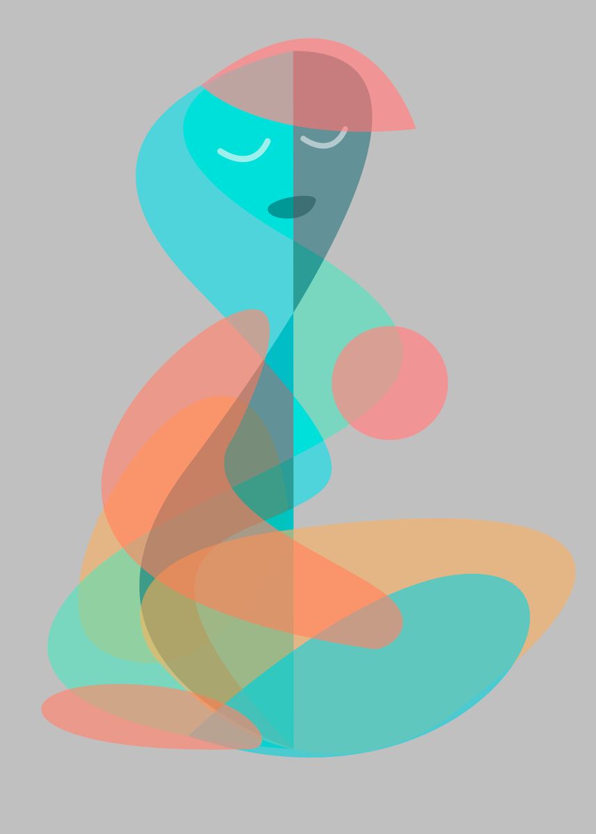 'Illustration of an abstract geometric woman' Poster by Iknu Arts ...