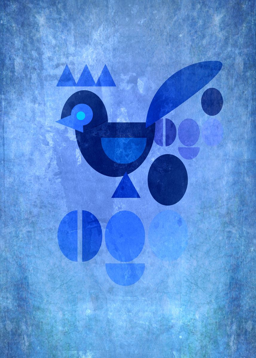 'Indigo Bird' Poster by MIRIMO design | Displate