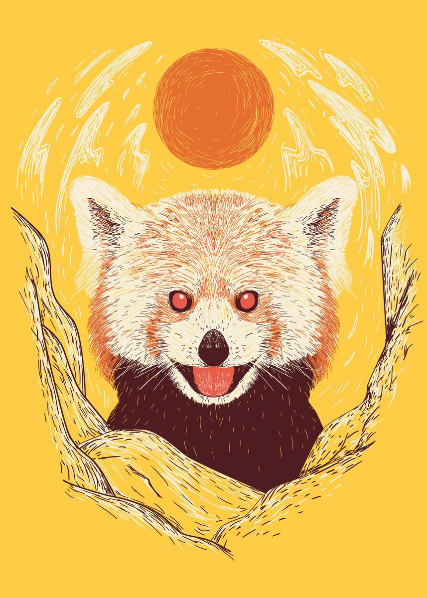 'small panda on a sunny day' Poster by Rendra Sy | Displate