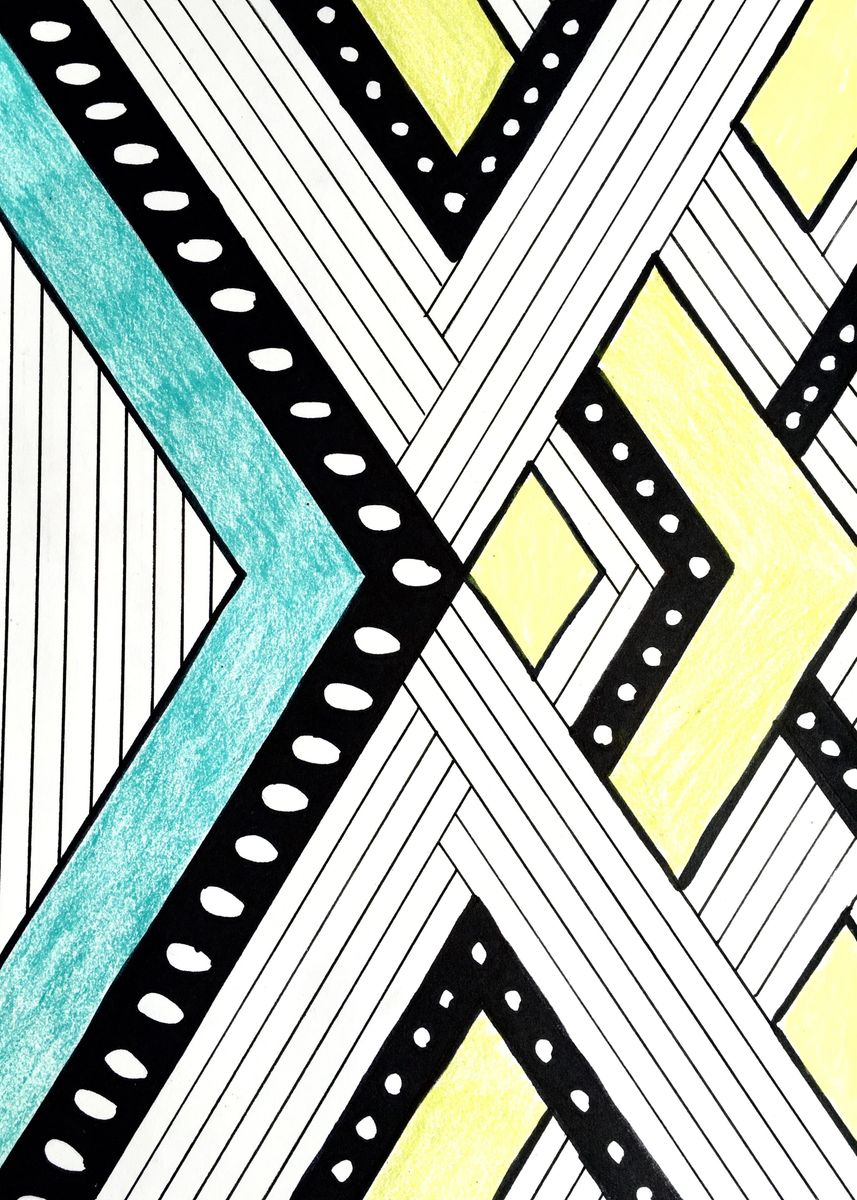 'An experimentation with straight lines and color blocki ... ' Poster ...