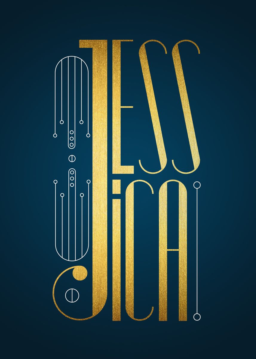 'Jessica. (Typography designed by hand with an Art Deco ... ' Poster ...