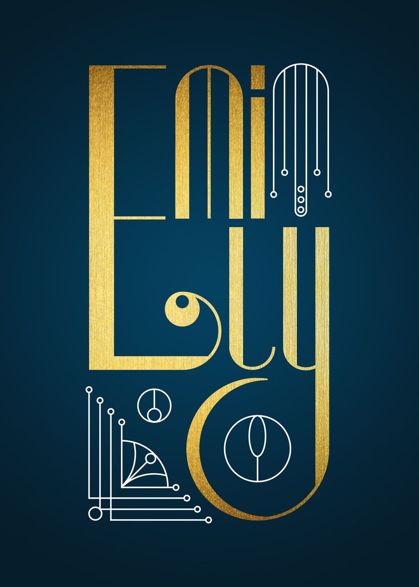 'Emily (Typography designed by hand with an Art Deco sty ... ' Poster ...