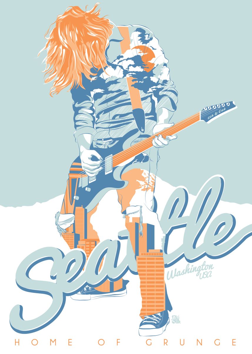 'Seattle - Home of Grunge' Poster by DriveIn Prints | Displate