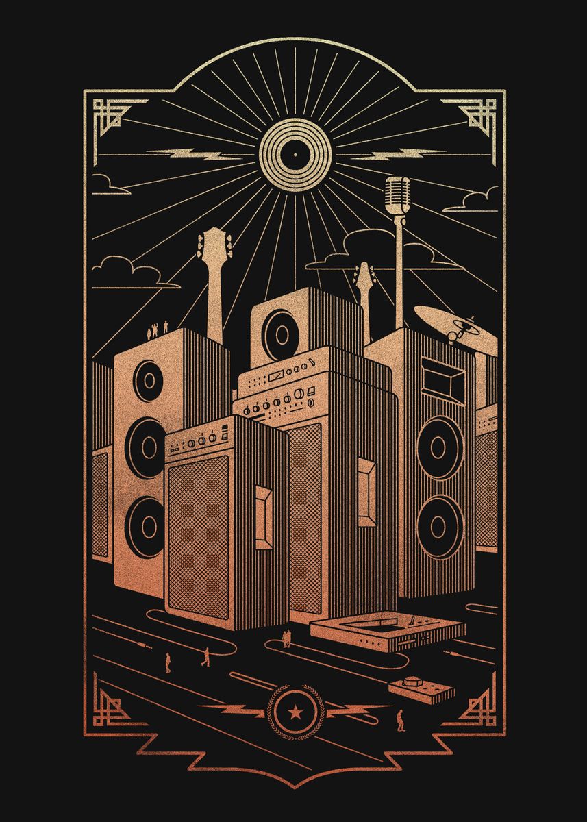 'Sound City' Poster, picture, metal print, paint by Grant Shepley ...