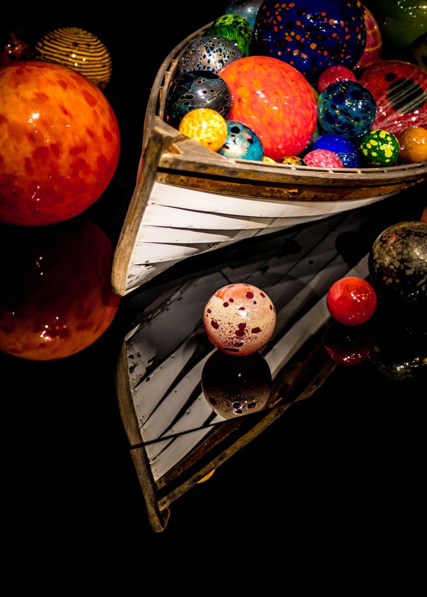 'A display of Chihuly glass.' Poster, picture, metal print, paint by ...