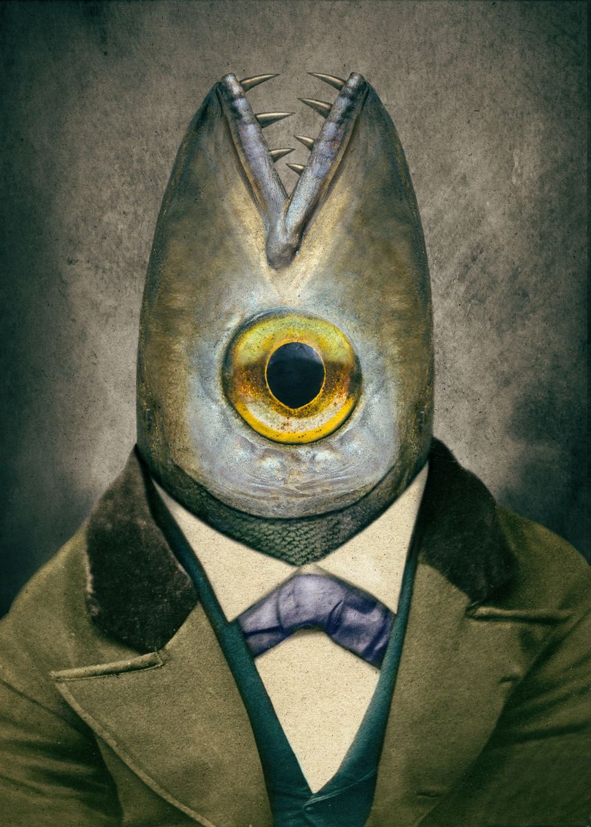 'Fishman' Poster, picture, metal print, paint by Marek MaComiX Cerny ...