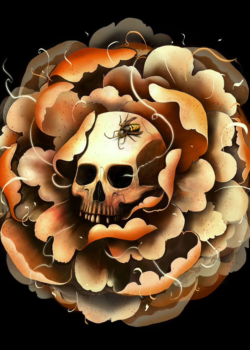 'Death Blooms' Poster, picture, metal print, paint by Nicebleed | Displate