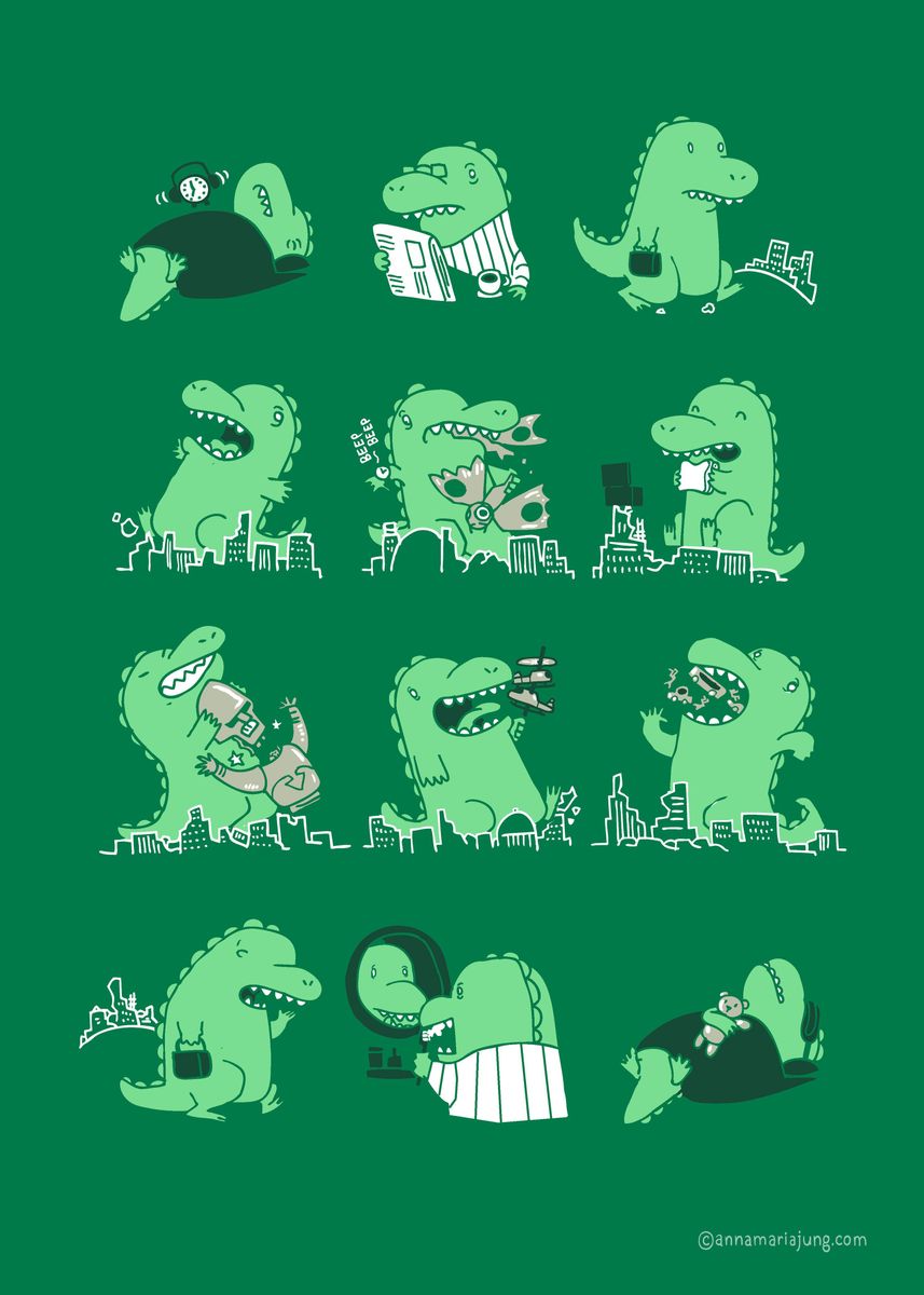 'A Day in the Life' Poster by Anna Maria Jung | Displate